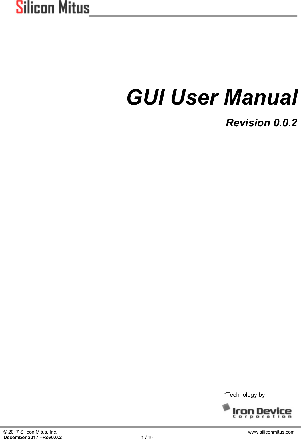 SMA1301_GUI_User_Manual_Rev0.0.2x SMA1301 GUI User Manual Rev0.0.2