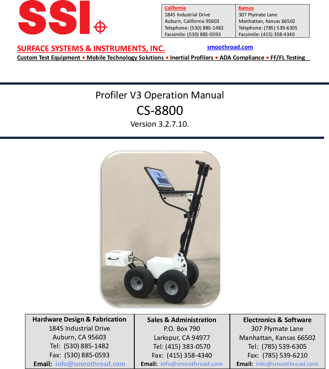 SSI Profiler V3 Walk Pro Manual 32713