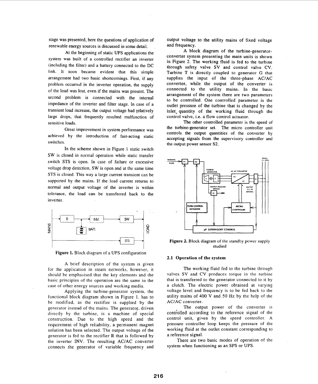 Standby Power Supply Using Alternative Energy Through Cogeneration Technologies ...