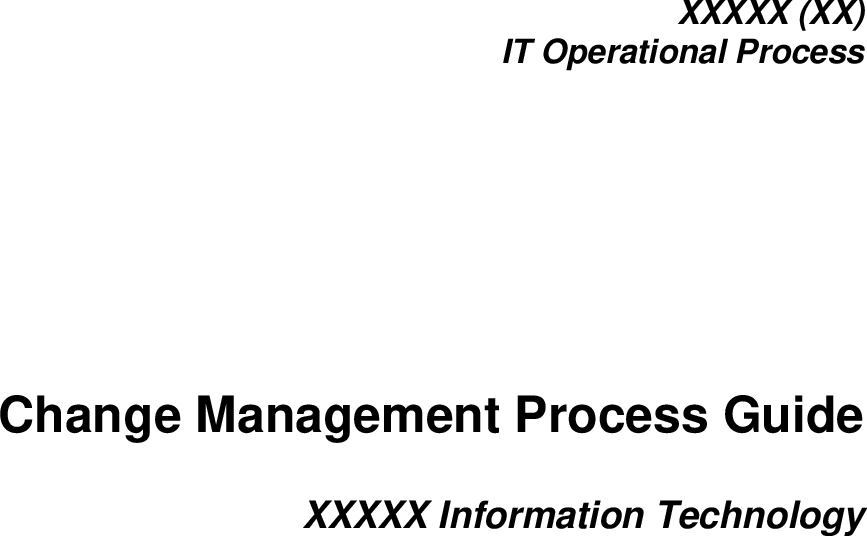 Sample Process Guide Change Management