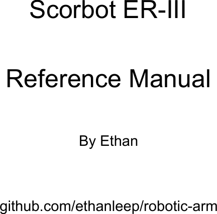 Scorbot ER III Manual