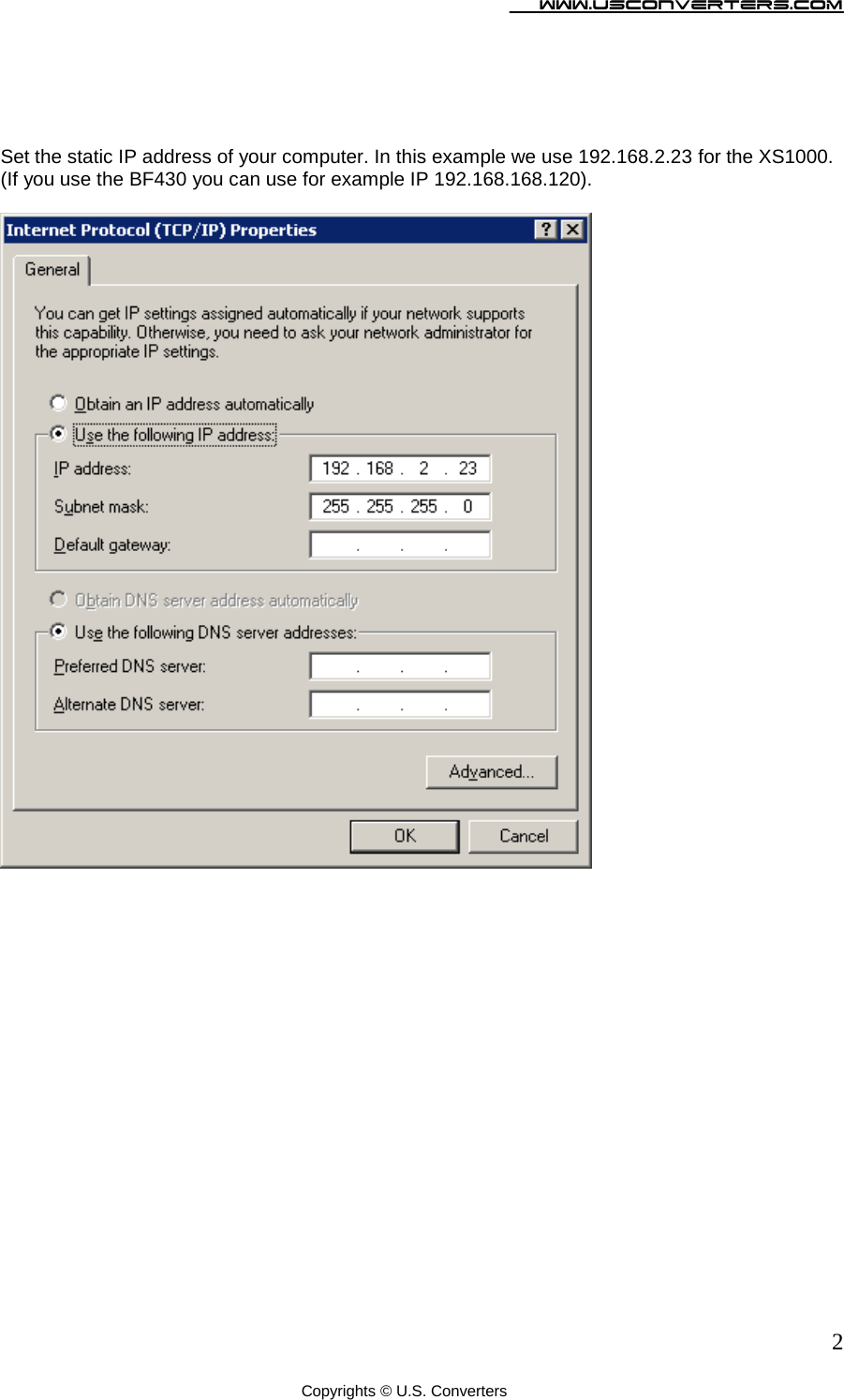 Serial tunneling mode BF430 XS1000