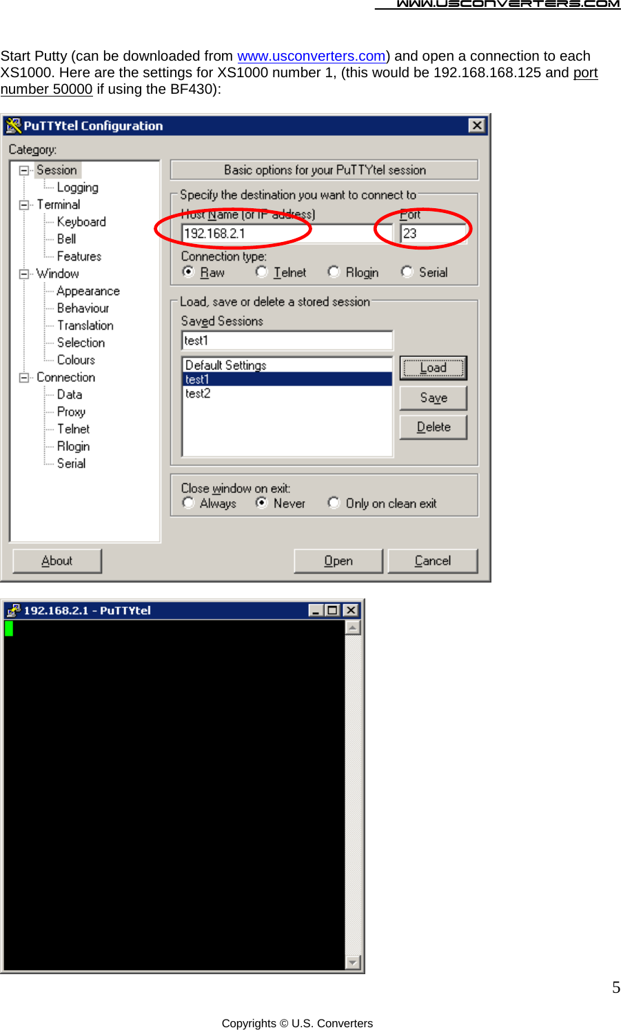 Serial tunneling mode BF430 XS1000