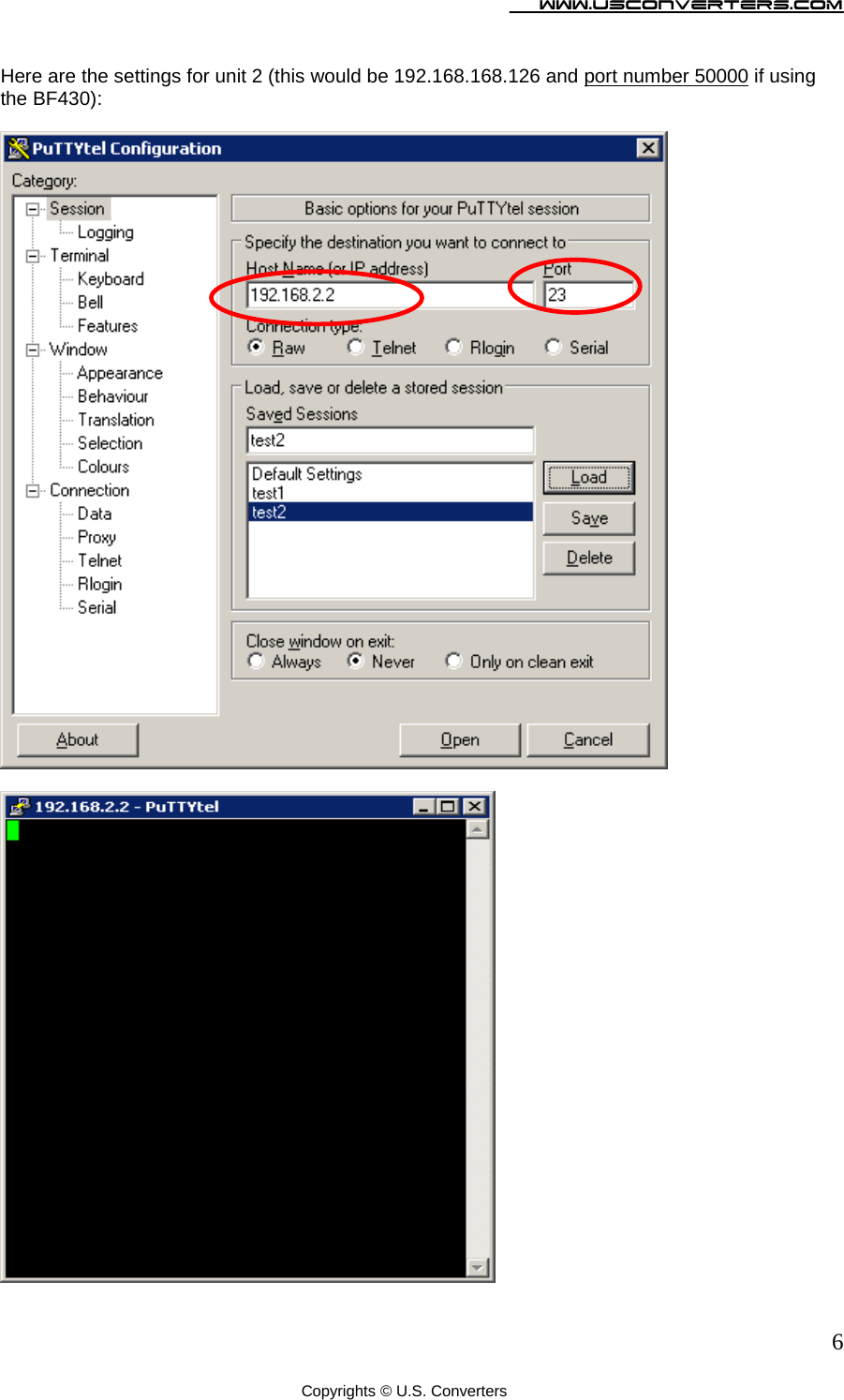 Serial tunneling mode BF430 XS1000