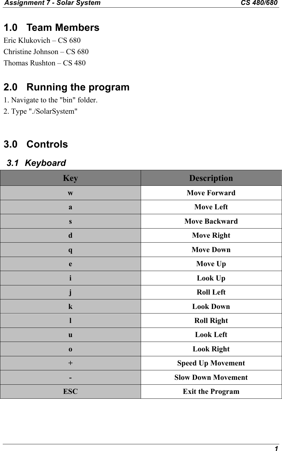 Solar System Instruction Manual