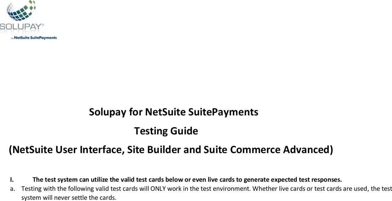 Solupay For Net Suite Payments UI Site Builder And SCA Guide