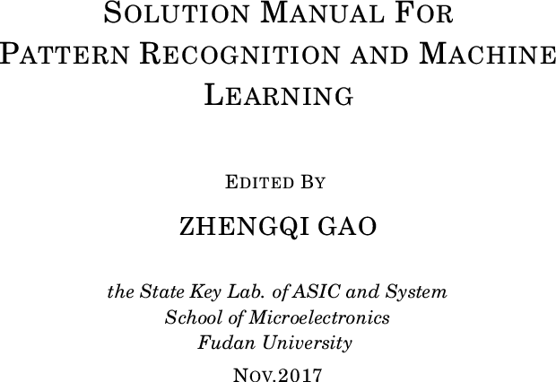 Solution Manual For PRML