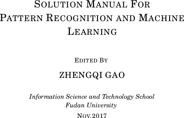 Solution Manual For PRML