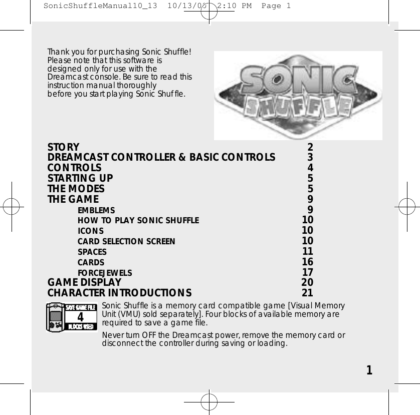 Sonic Shuffle (635K) Manual