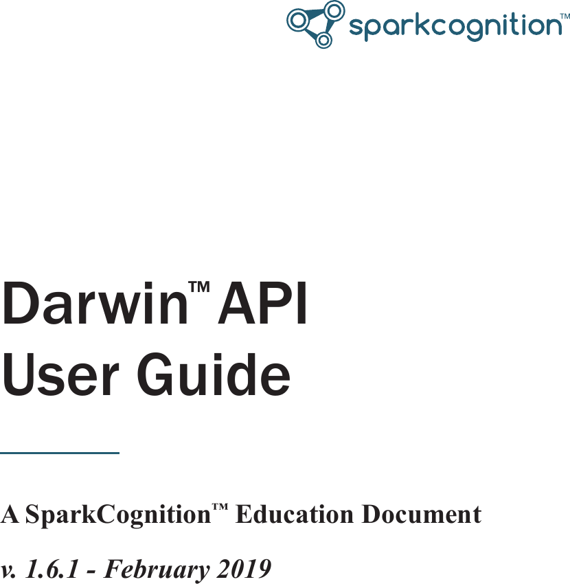 Spark Cognition Darwin API User Guide V1.6.1