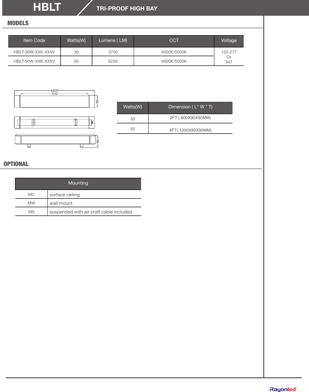 Spec Sheet HBLT Rayon LED