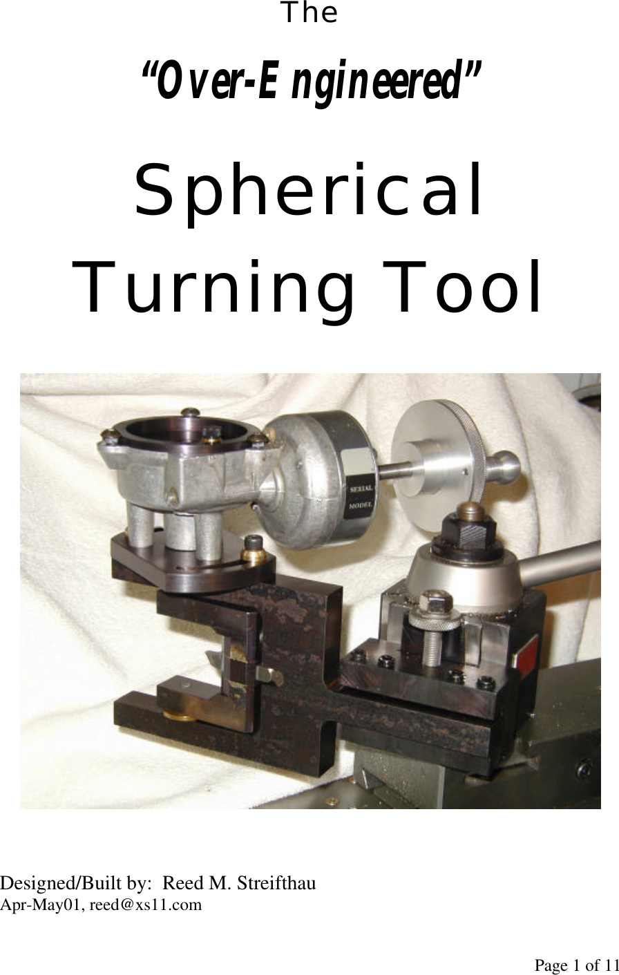 Spherical Turning Tool