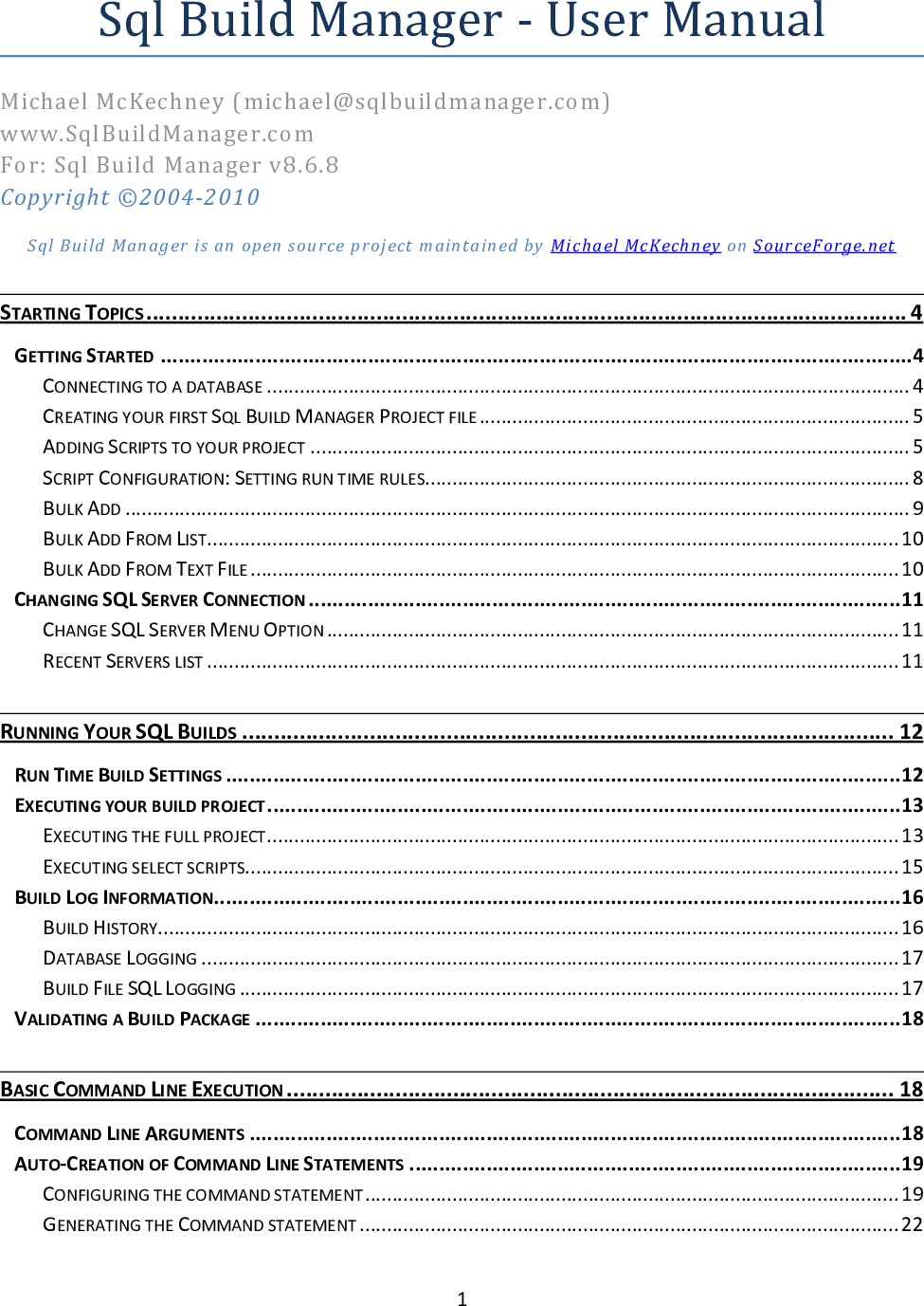 Sql Build Manager Manual