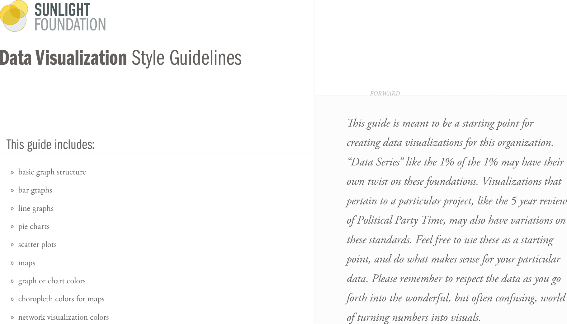 Sunlight Style Guide Data Viz