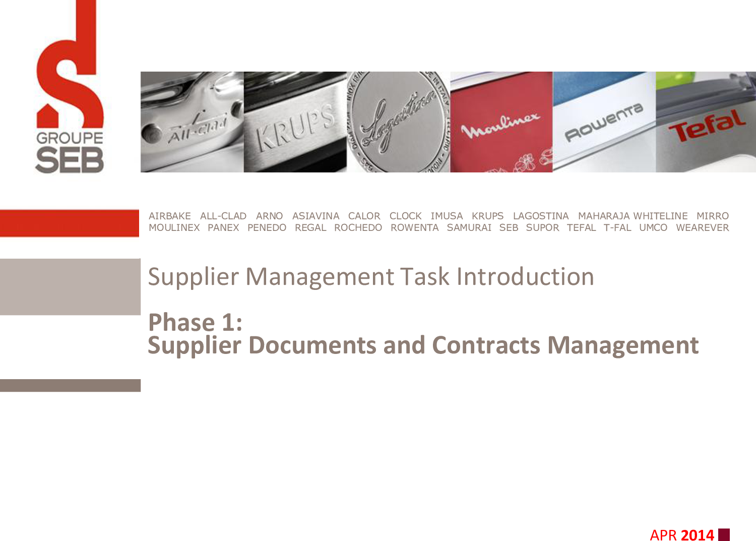1 Supplier Management Task User Guide