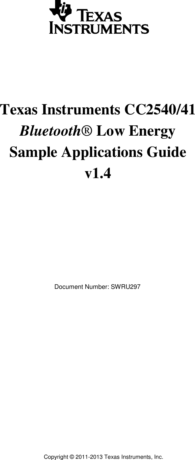 TI BLE Sample Applications Guide