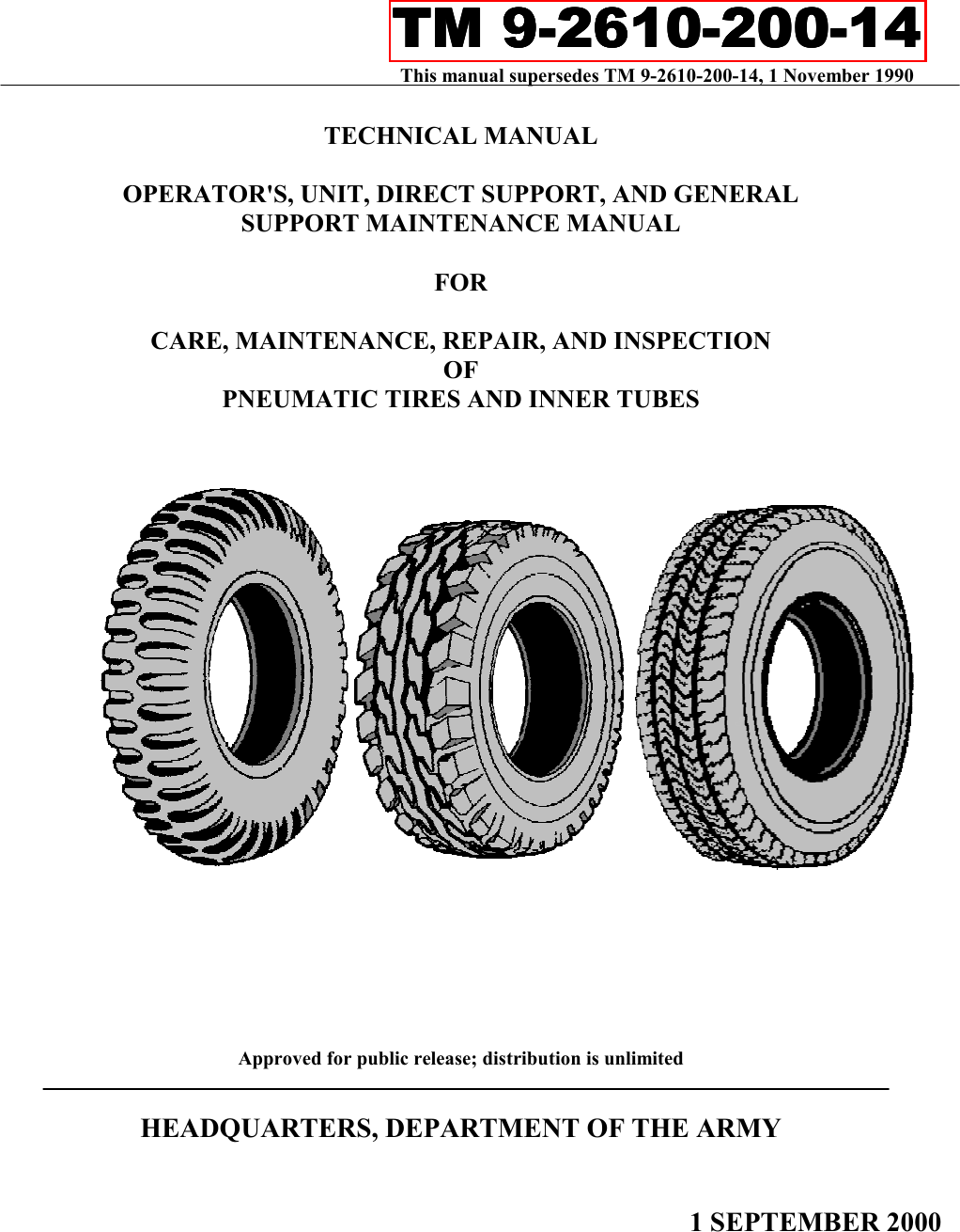 TM 9 2610 200 14 TIRES 2000