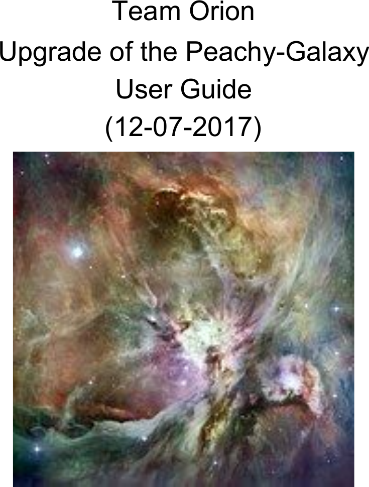 Team Orion User Guide