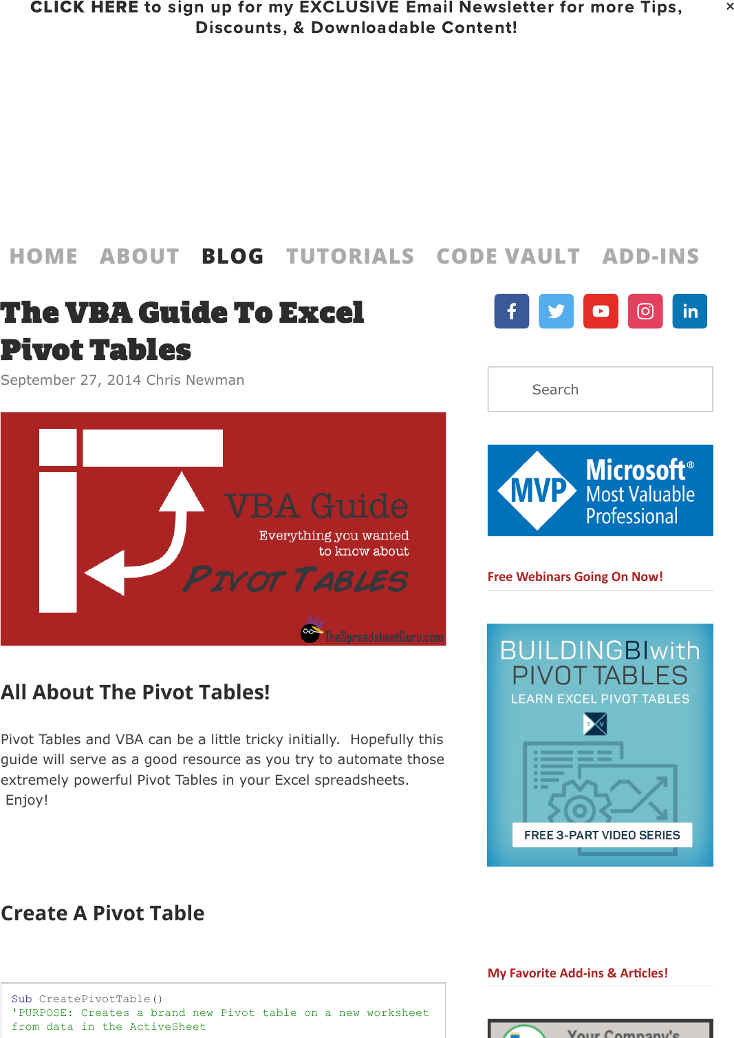 The VBA Guide To Pivot Tables