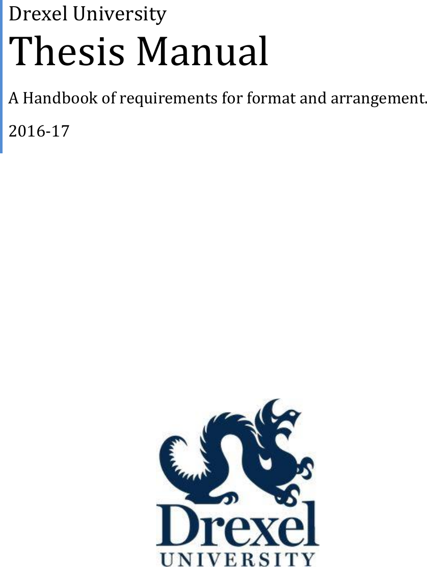 Thesis Manual 2016 17