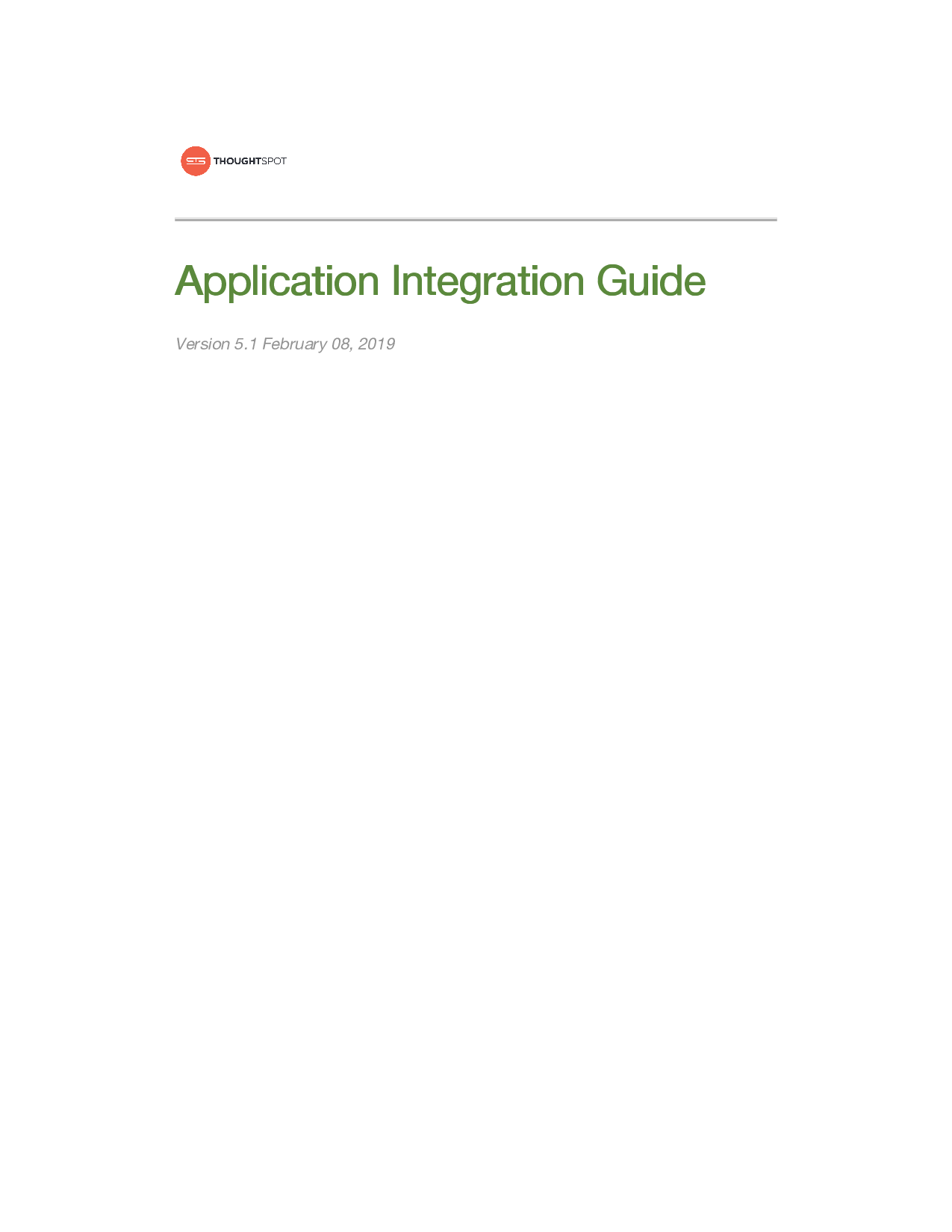 | ThoughtSpot Thought Spot Application Integration Guide 5.1