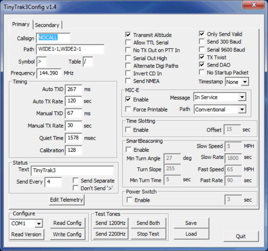 TinyTrak3 Config Manual V1.4ex Tiny Trak3Config V1.4