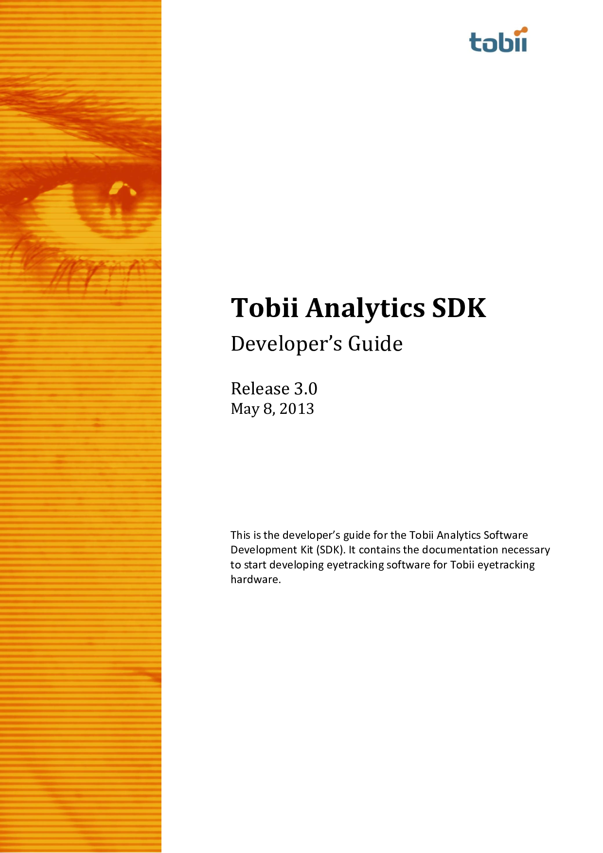 Tobii Analytics SDK Developers Guide