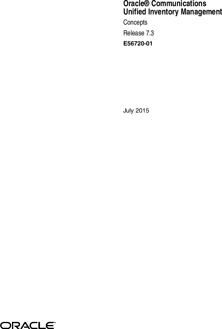 Oracle Communications Unified Inventory Management Concepts UIM Guide