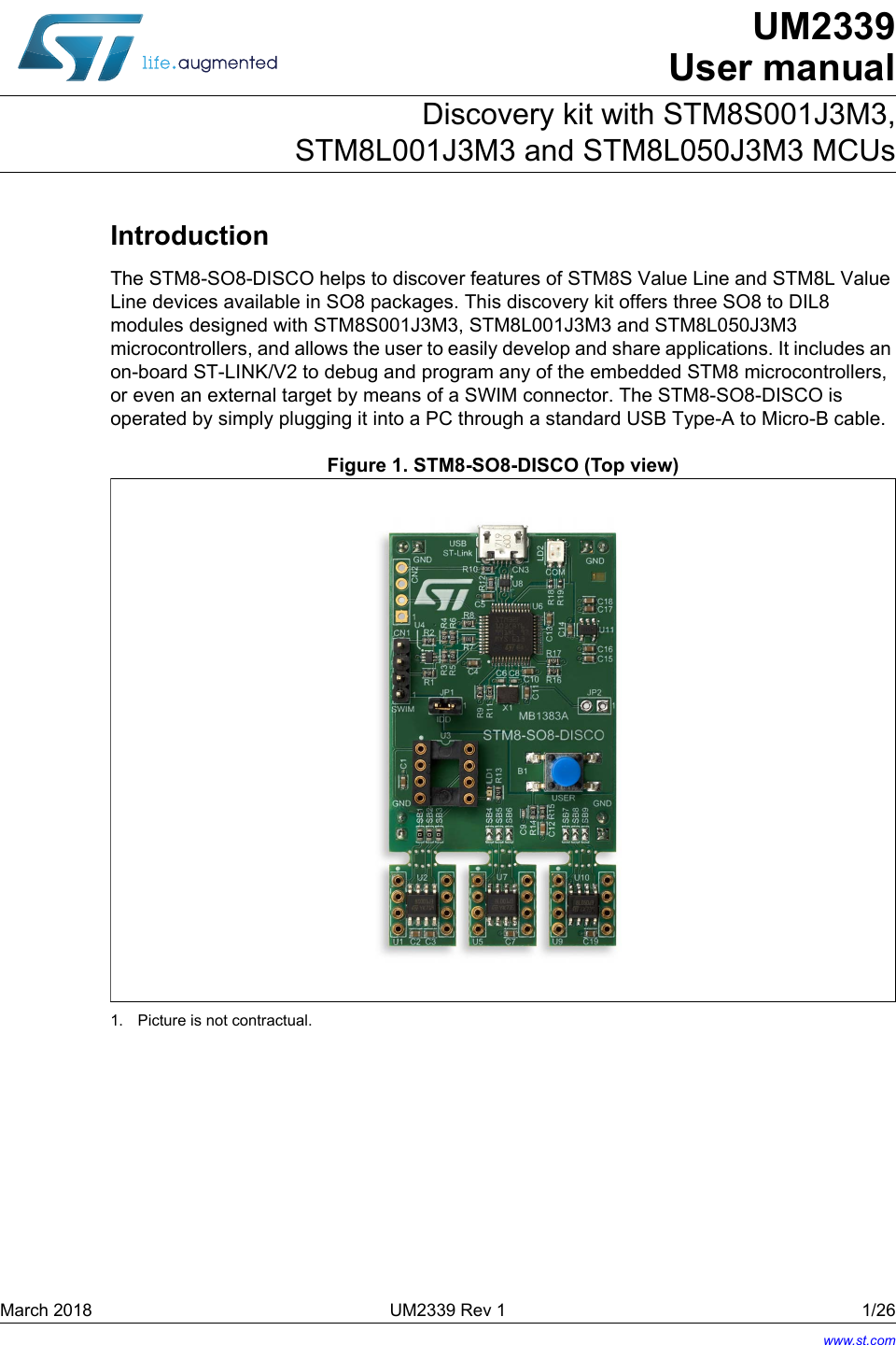 Discovery Kit With STM8S001J3M3, STM8L001J3M3 And STM8L050J3M3 MCUs ...