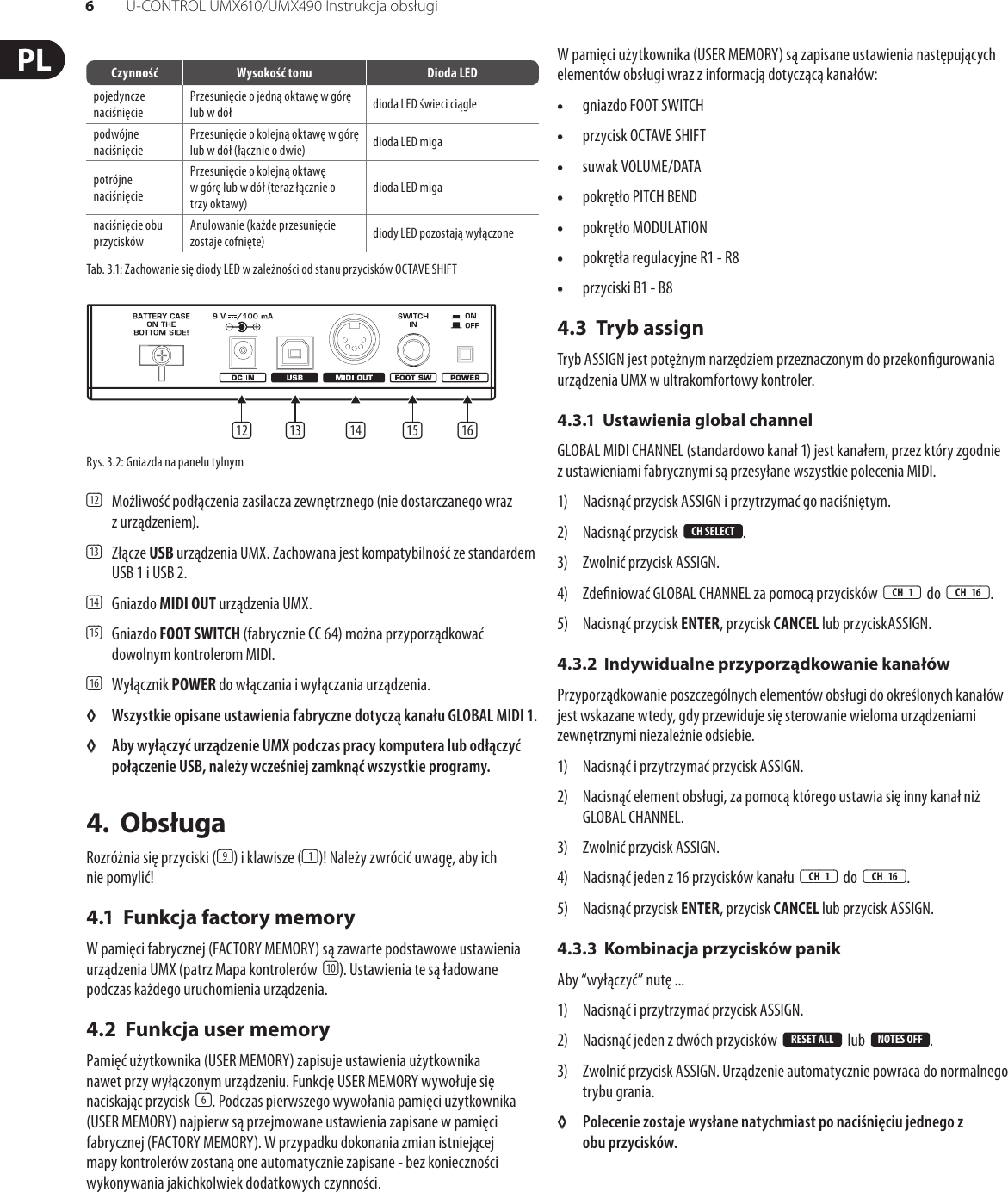 U CONTROL UMX610/UMX490 Behringer UMX490 User Manual (Polish) UMX610 M PL