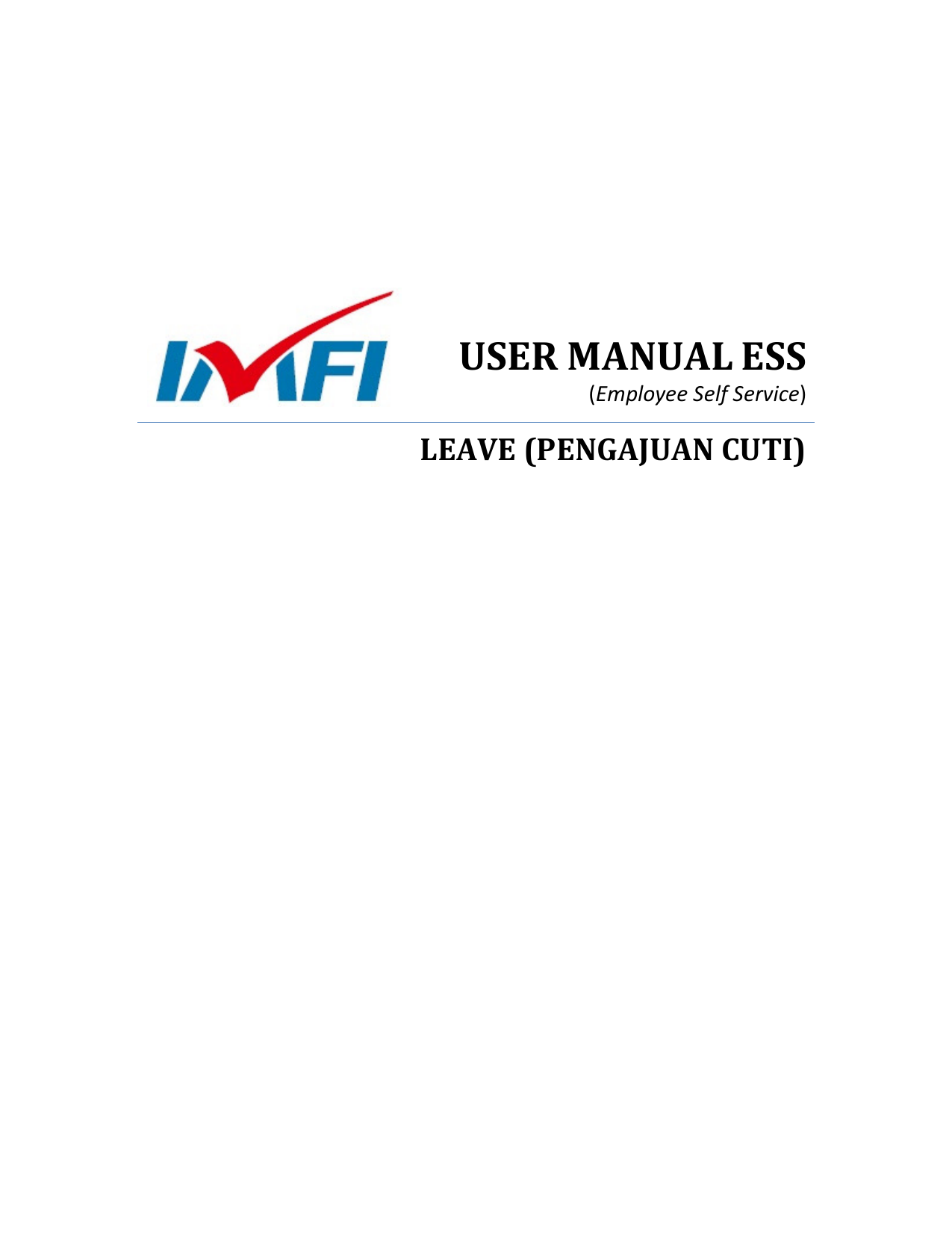 User Manual ESS Leave IMFI 2016 EditPusat Pusat