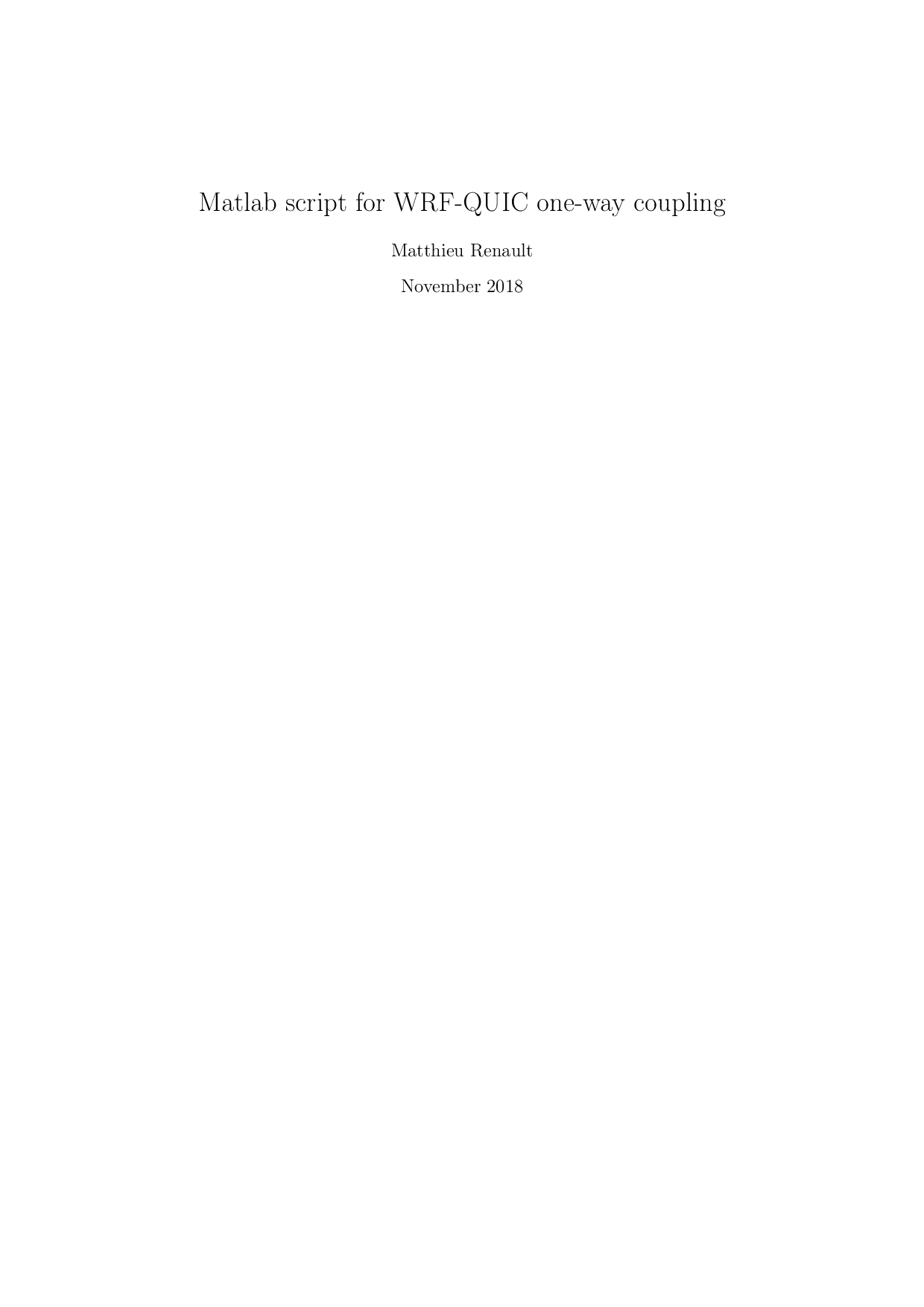 User guide WRF QUIC Coupling script