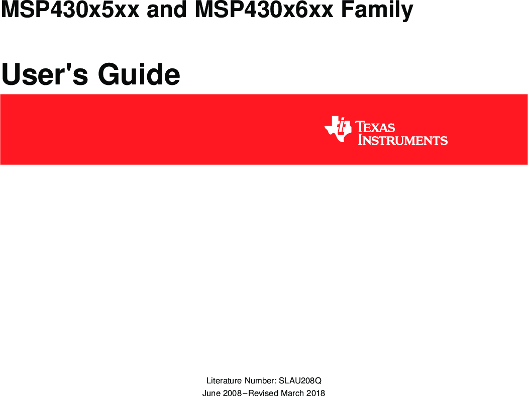 MSP430x5xx And MSP430x6xx Family User's Guide (Rev. Q) Users