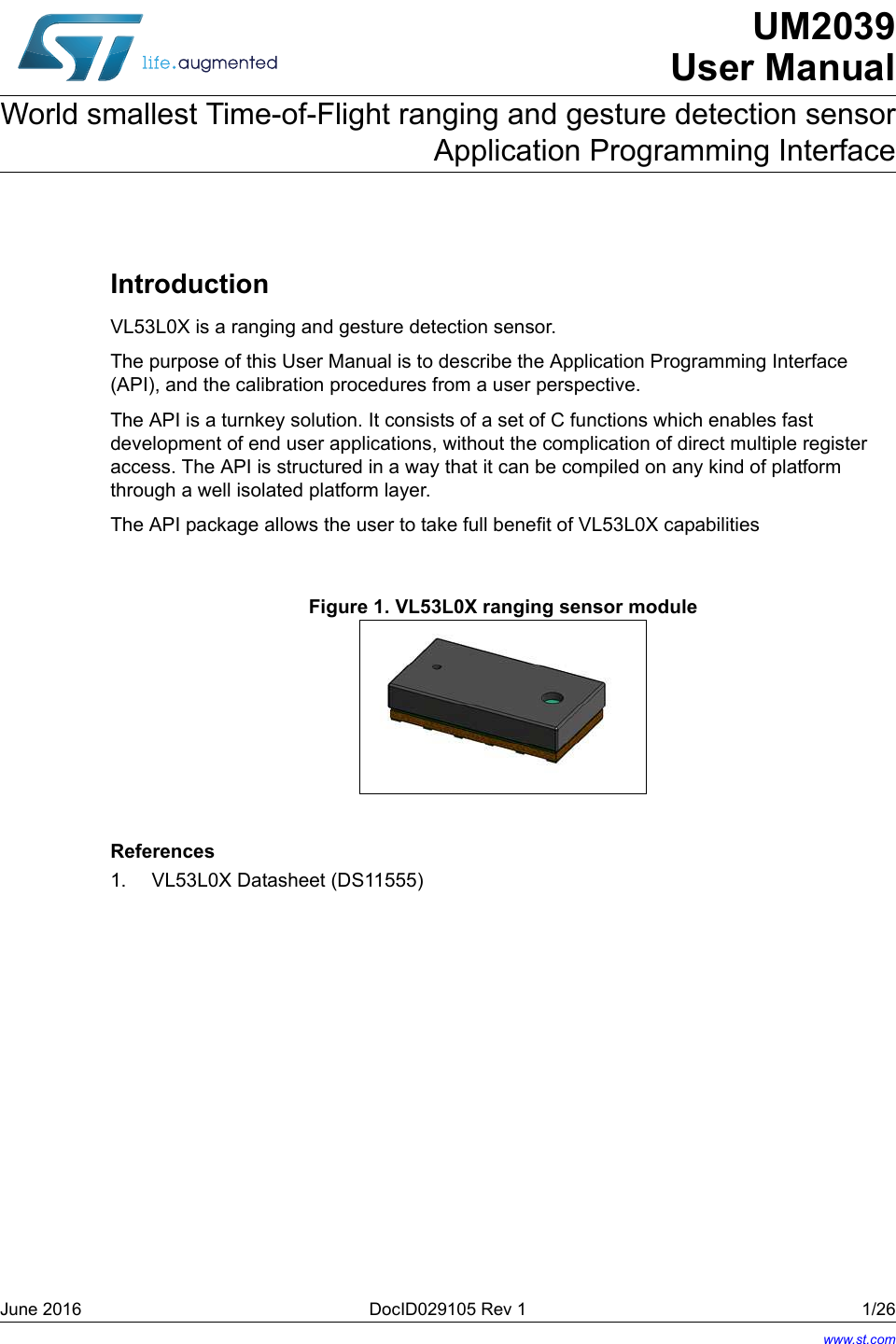World Smallest Time of Flight Ranging And Gesture Detection Sensor Application Programming ...