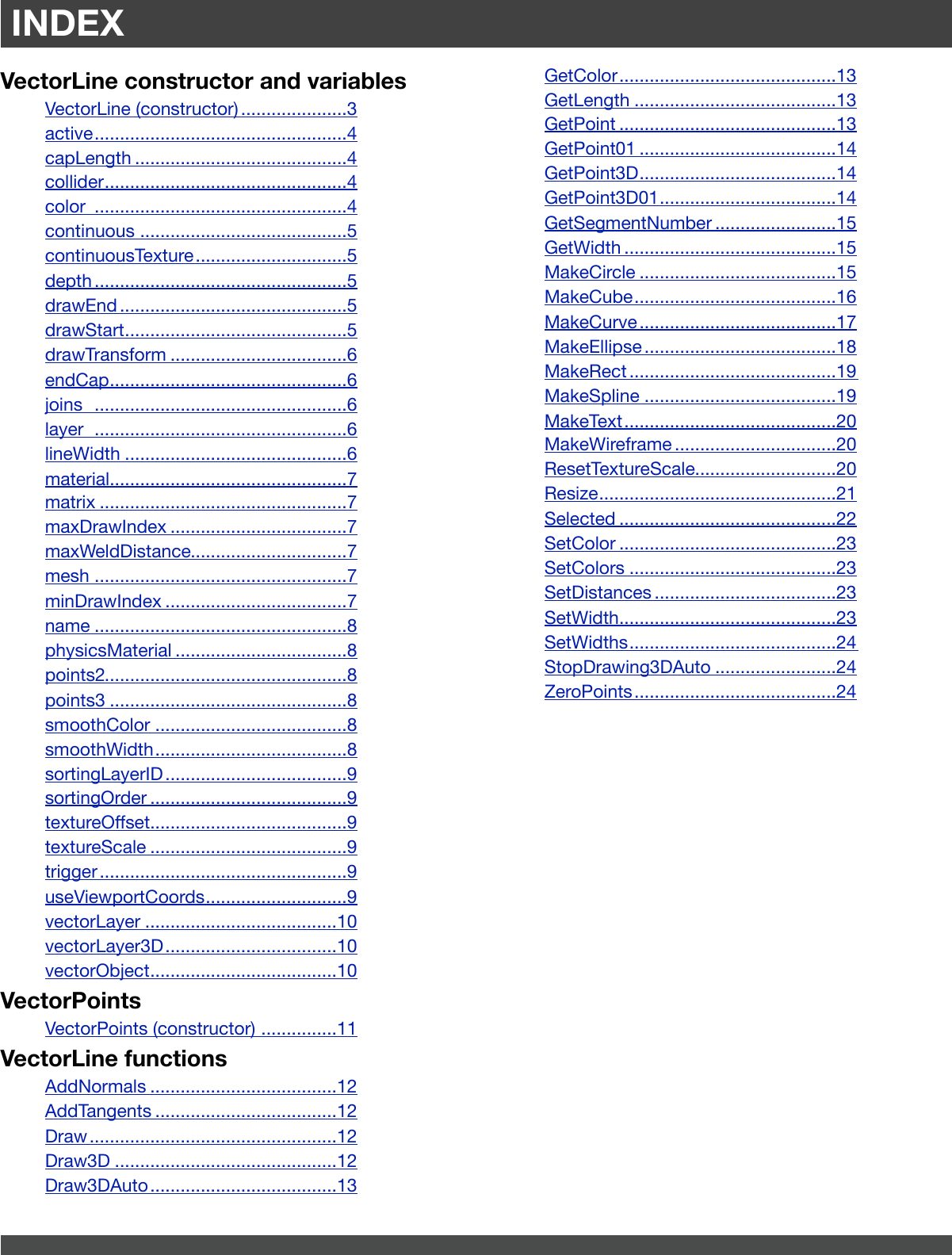 Vectrosity Reference Guide
