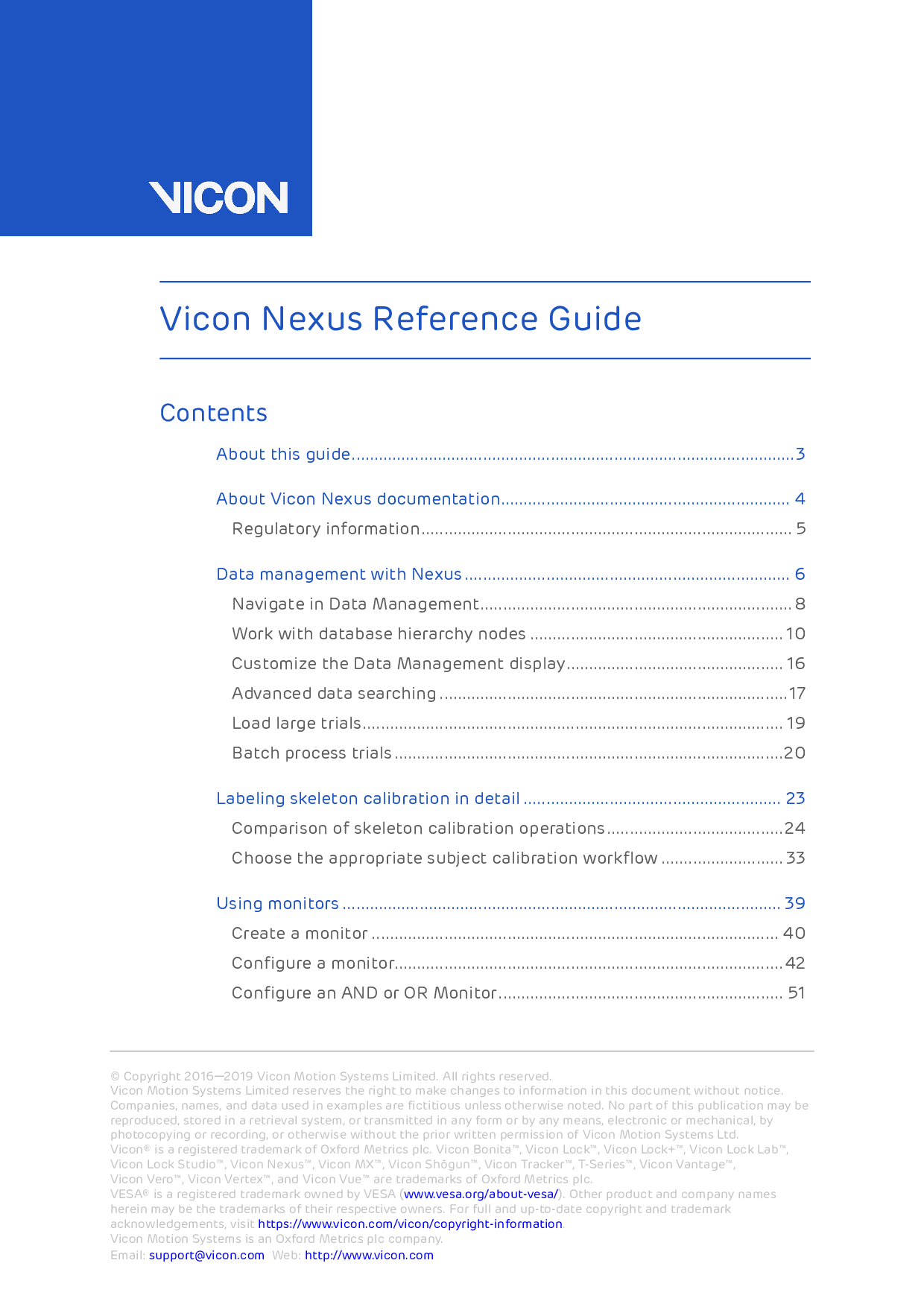 Vicon Nexus Reference Guide