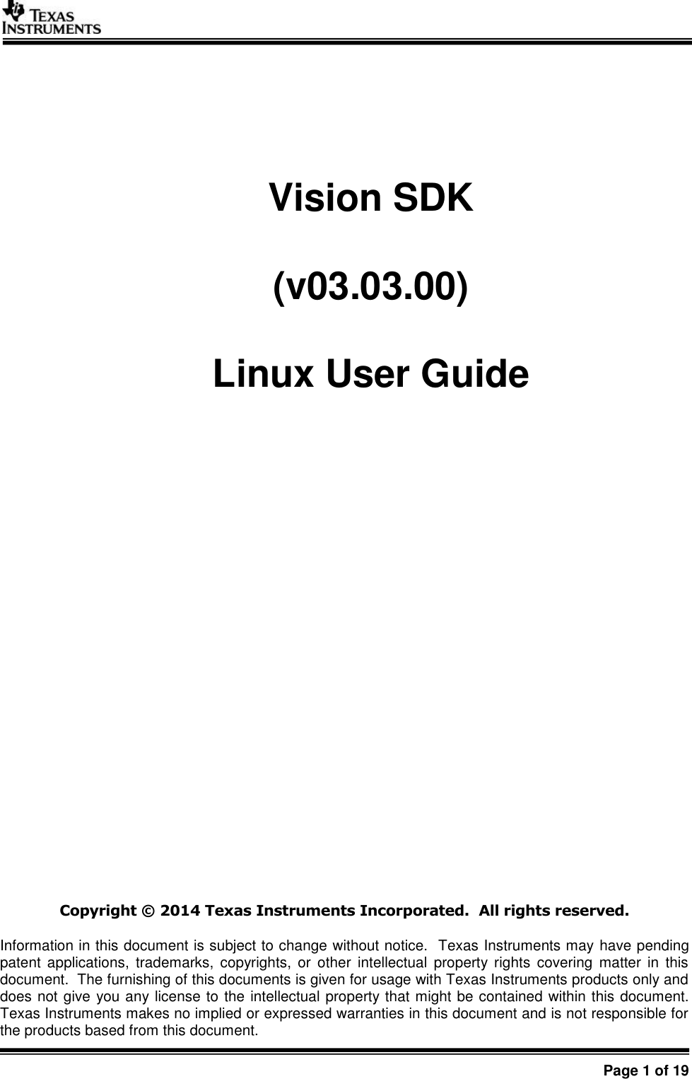 Visionsdklinuxuserguide Vision Sdk Linux User Guide