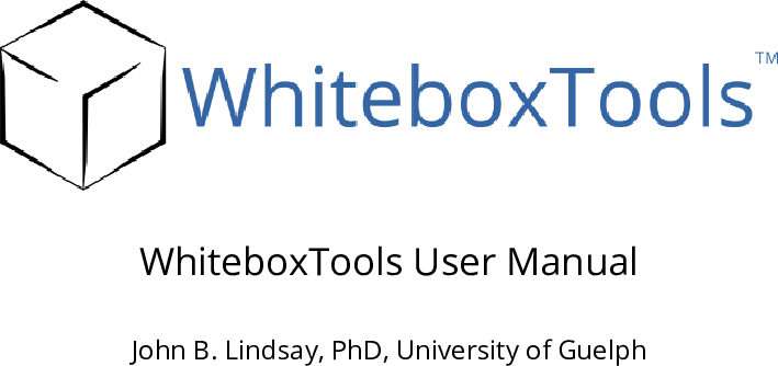 WhiteboxTools User Manual Whitebox Tools