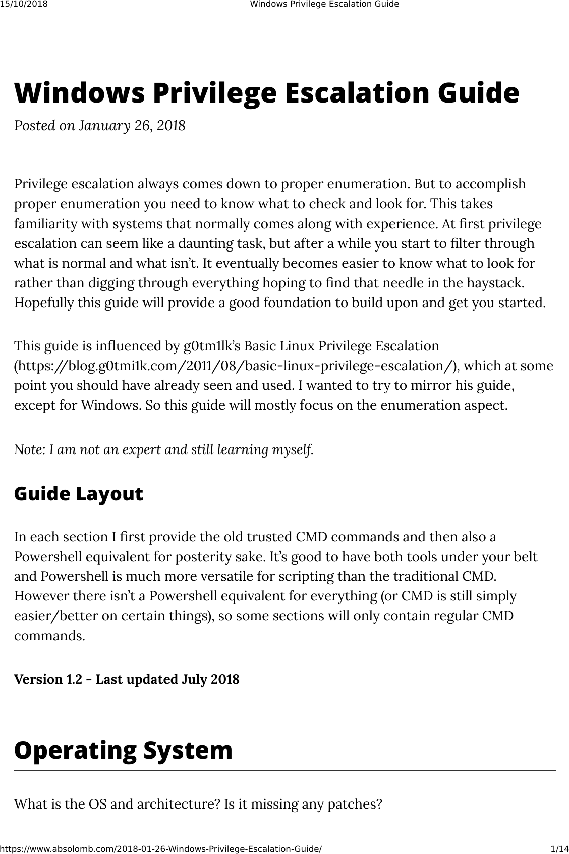 Windows Privilege Escalation Guide