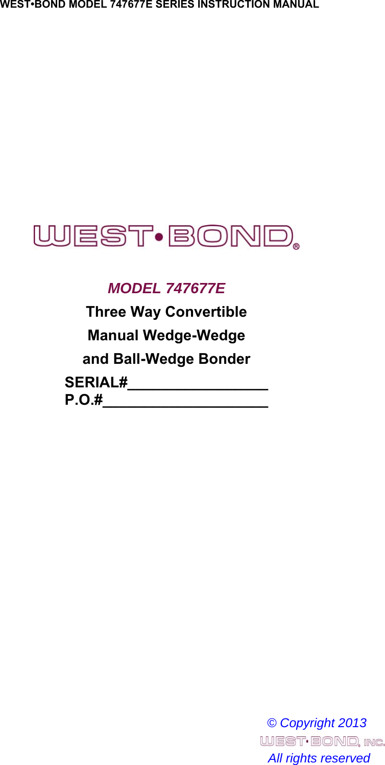 747677E Manual Wirebond