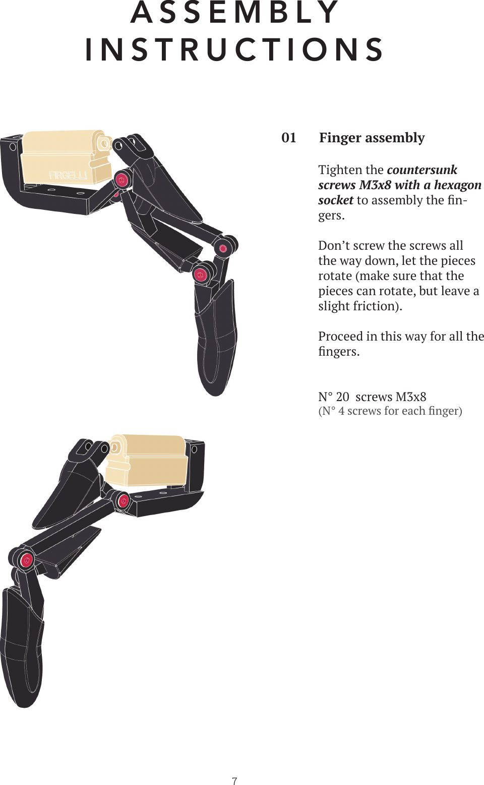 Youbionic Hand Handbook Assembly Instructions