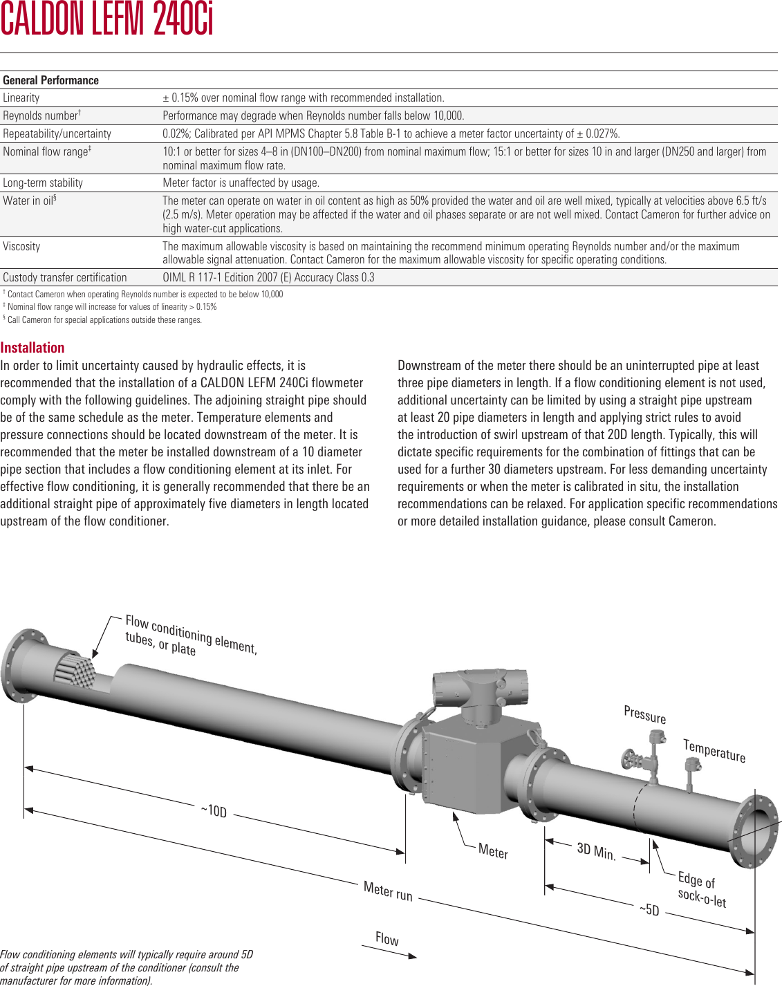 CALDON LEFM 240Ci Liquid Ultrasonic Flowmeter Data Sheet