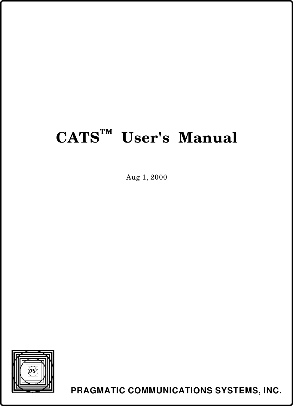 C:\wswin\docs\cats\CATS MAN Cats manual