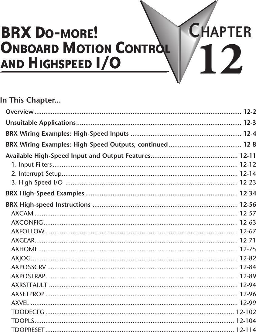 BRX User Manual, 2nd Edition Chapter 12 Ch12