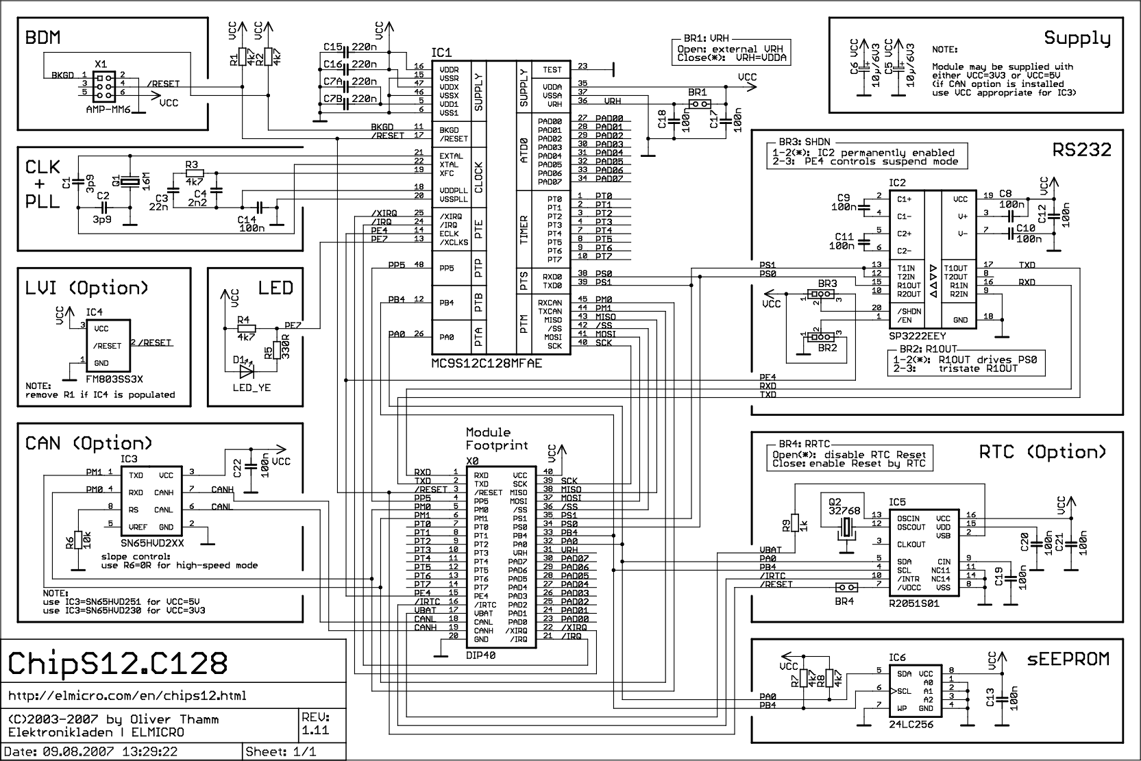 ChipS12 V1.11 Schematic Diagram Chips12v111 Schema