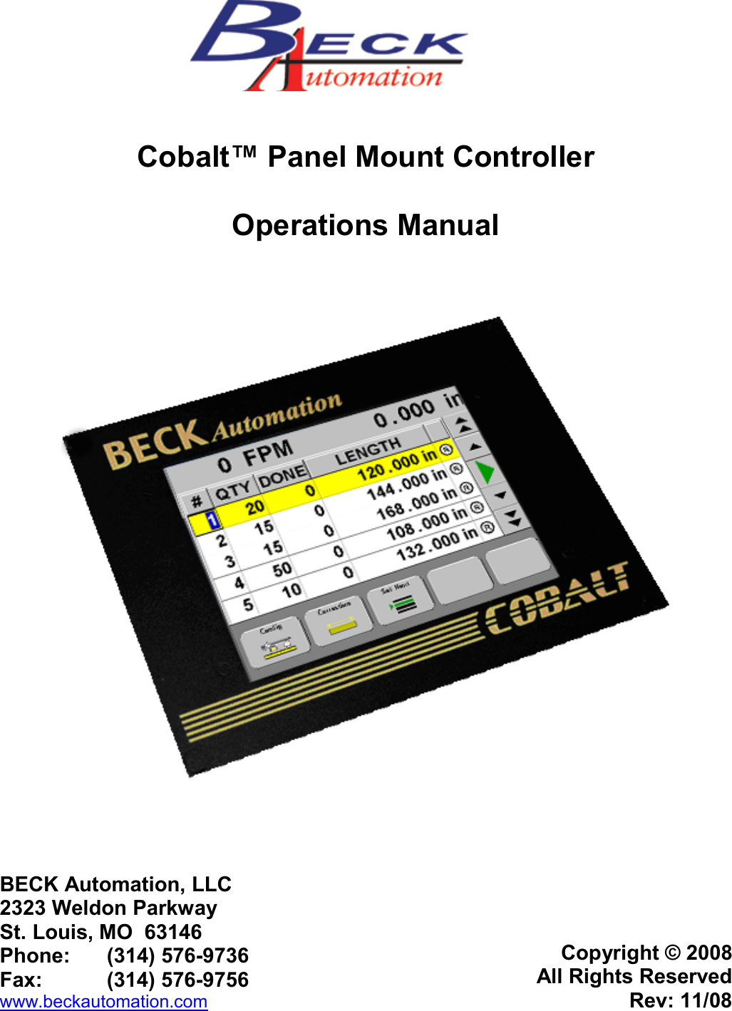 Cobalt Panel Mount Manual