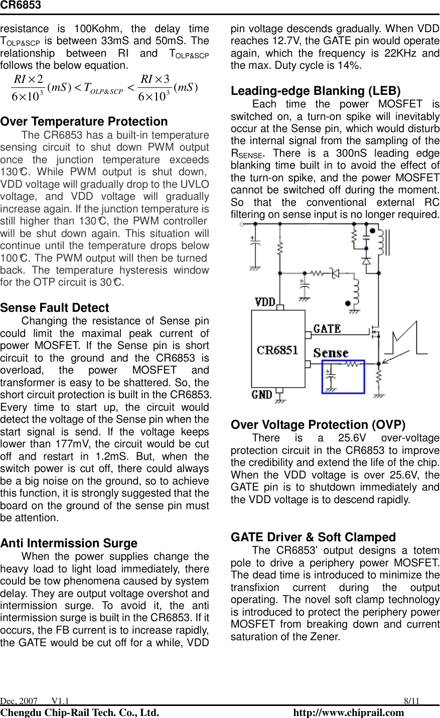 CR6853 Datasheet. Www.s manuals.com. Chip rail
