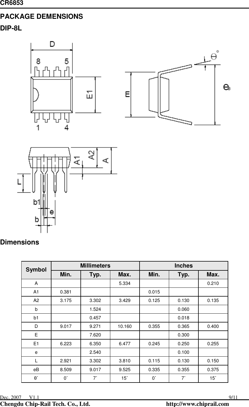 CR6853 Datasheet. Www.s manuals.com. Chip rail