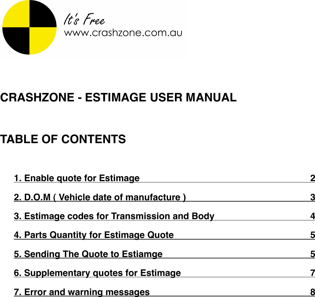 Crashzone estimage user manual 20100719
