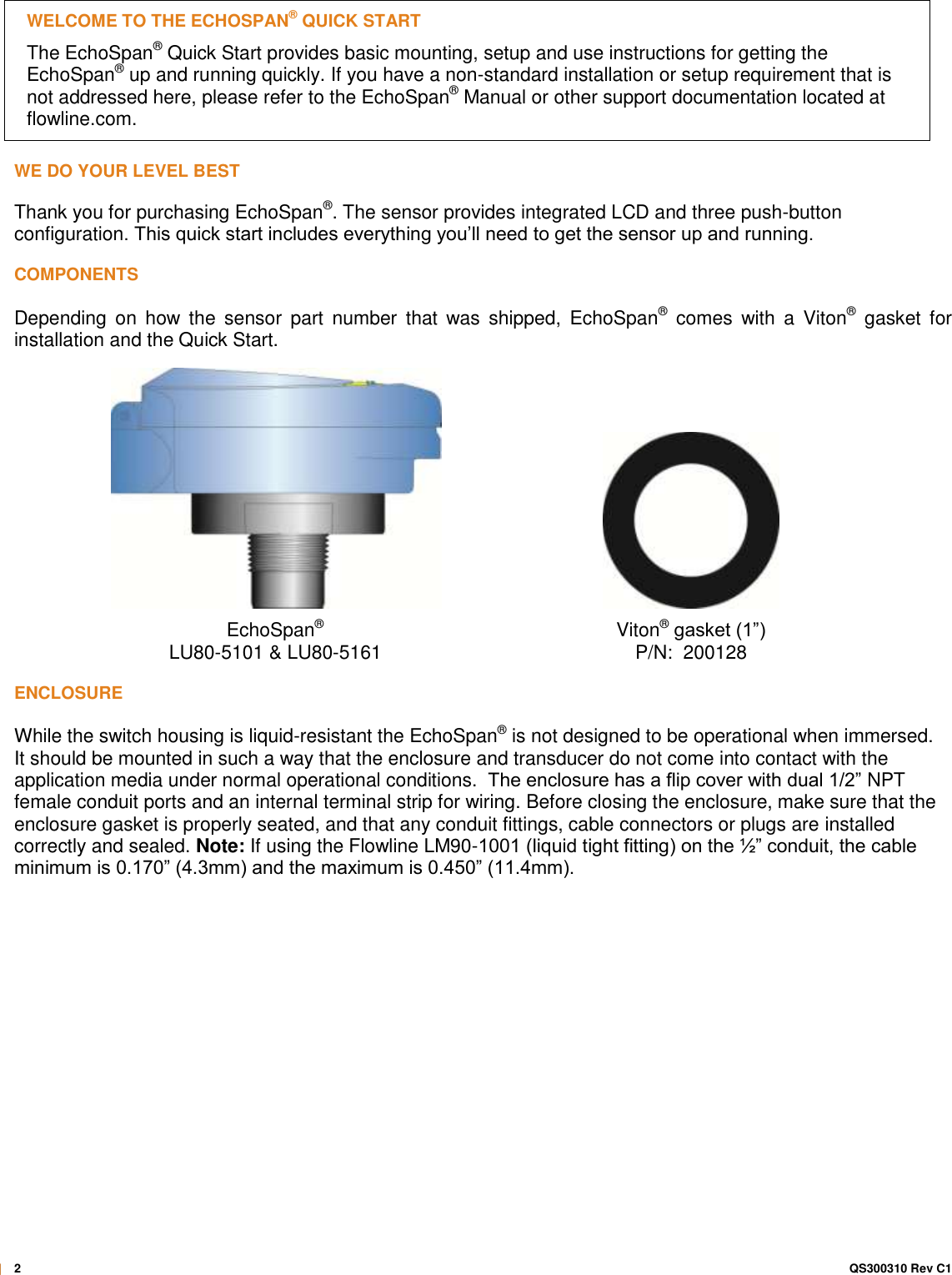 FEATURE Echo Span LU80 Quick Start Guide Echospan Qsg